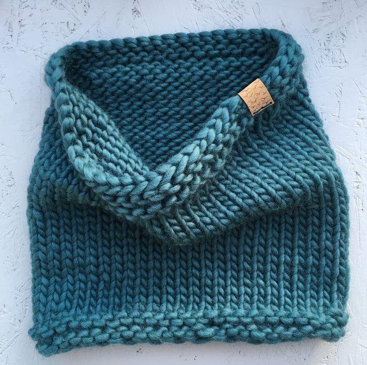 Cowl - adult size, 7 colours, merino wool handk... - Folksy