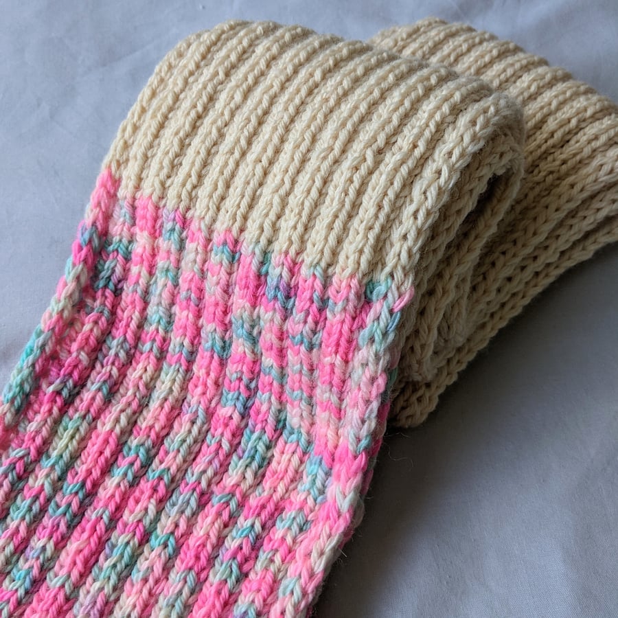 SALE Chunky hand knitted woolly scarf - Folksy