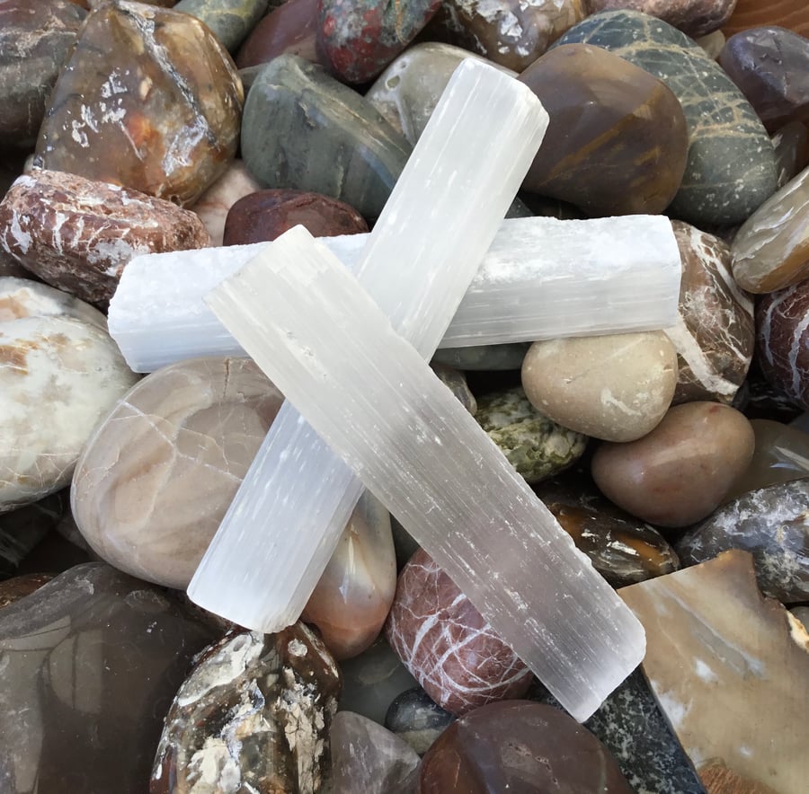 Three Selenite Columns for Display, Photography... - Folksy