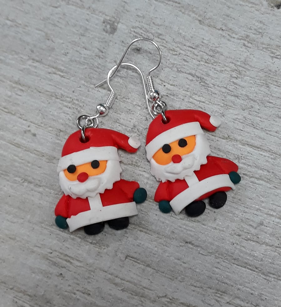 Father Christmas Polymer clay drops - Folksy