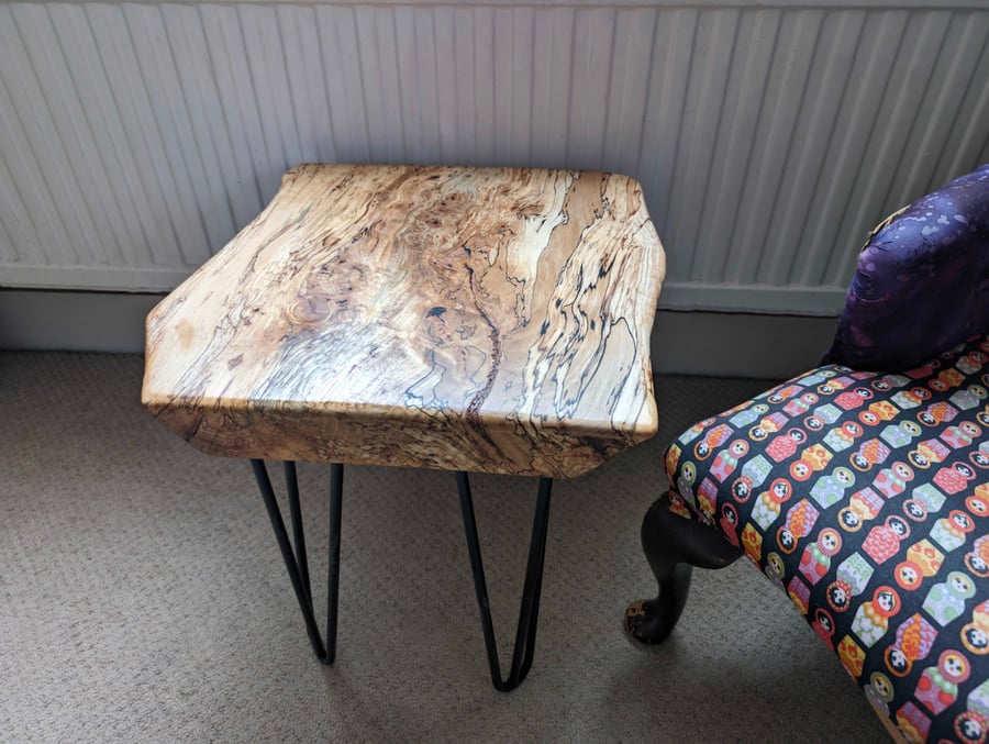 Spalted Beech Side Table - Folksy