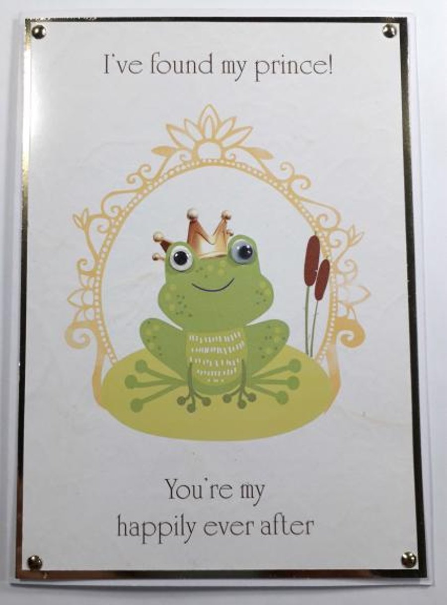 Frog Prince Valentine Card - Folksy