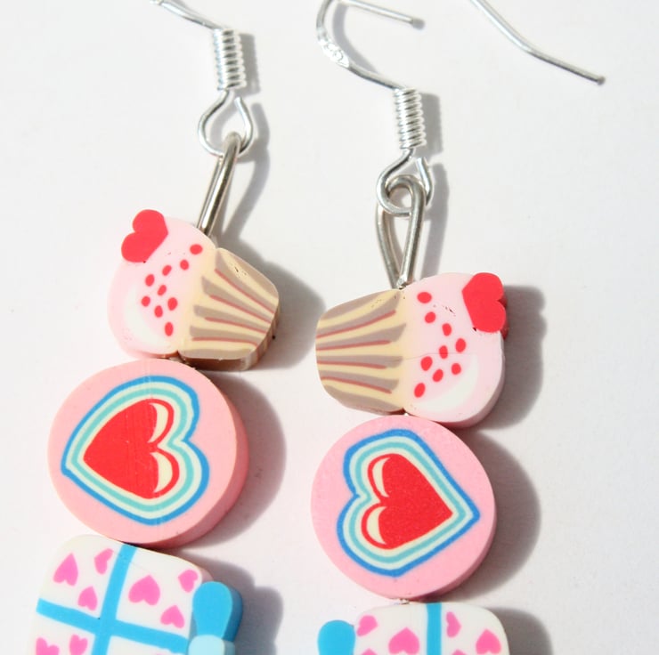 Three Sweet Earrings on Sterling Silver Hooks - Folksy