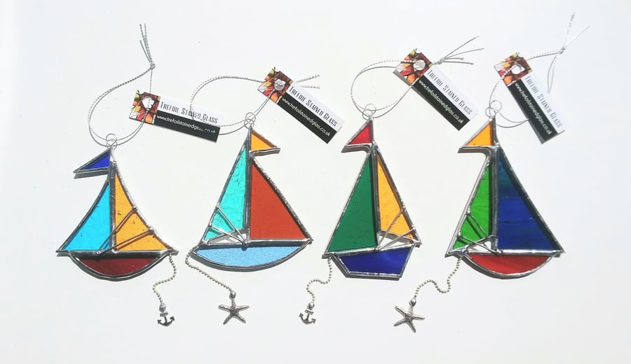 Stained Glass Sail Boats - Folksy