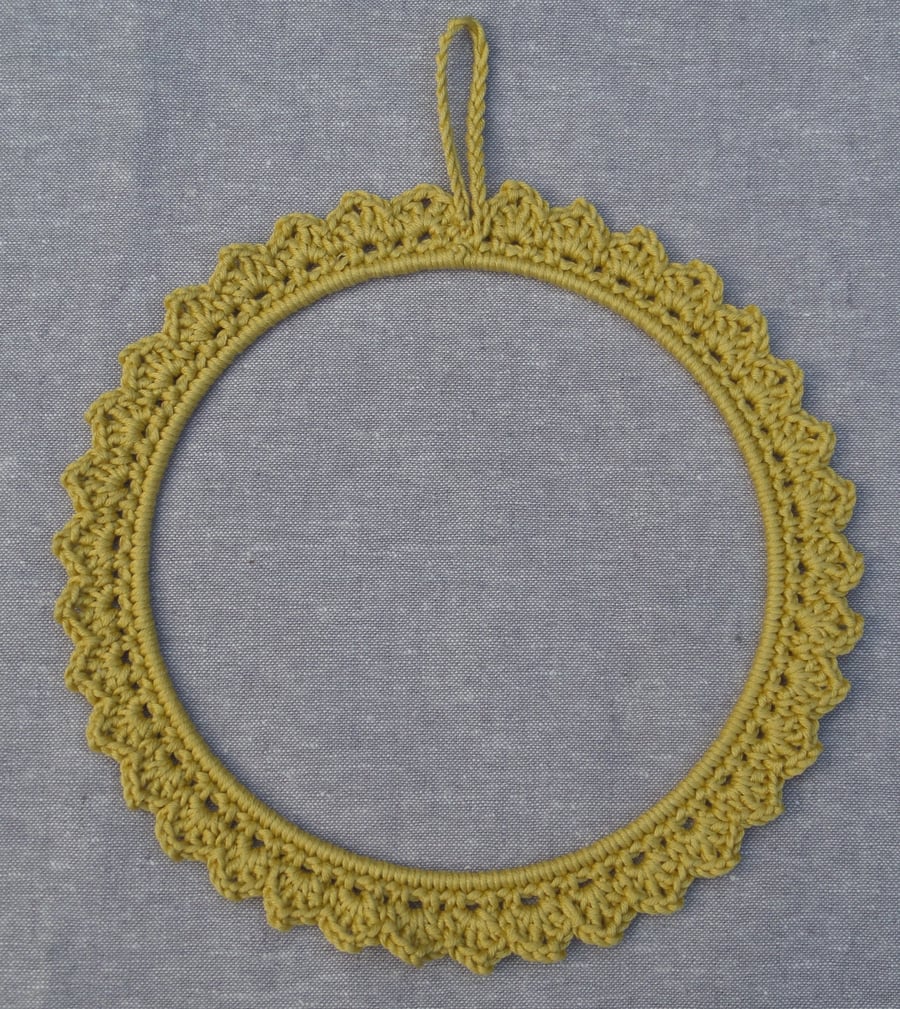 Large Crochet picture Frame Wall Decoration - Folksy