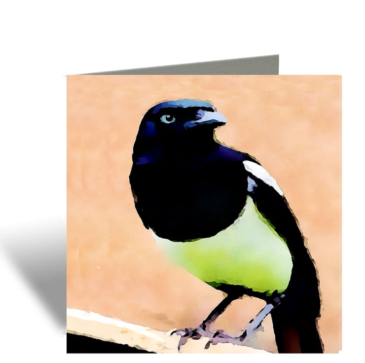 Magpie Greeting, Birthday Card - Folksy