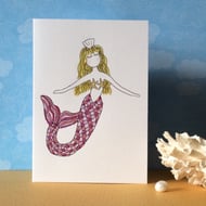 Mermaid Blank Card. - Folksy
