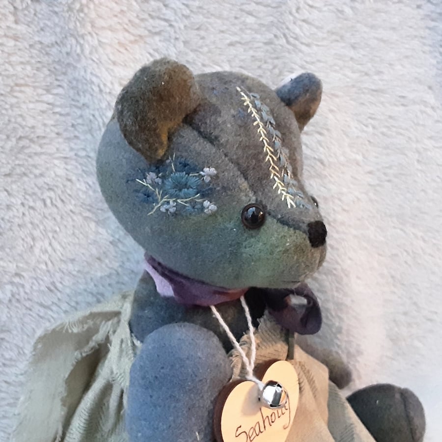 SOLD Hand embroidered teddy bear, one of a kind... - Folksy
