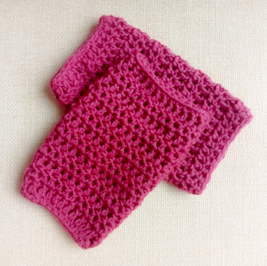 Raspberry Riot Wrist Warmers - Folksy