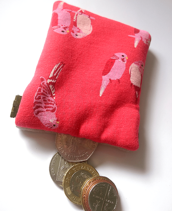 Small red budgie pouch for coins or earbuds - Folksy