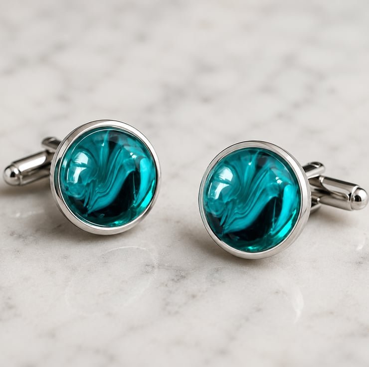 Stainless Steel Memorial Cufflinks with Ashes - Folksy