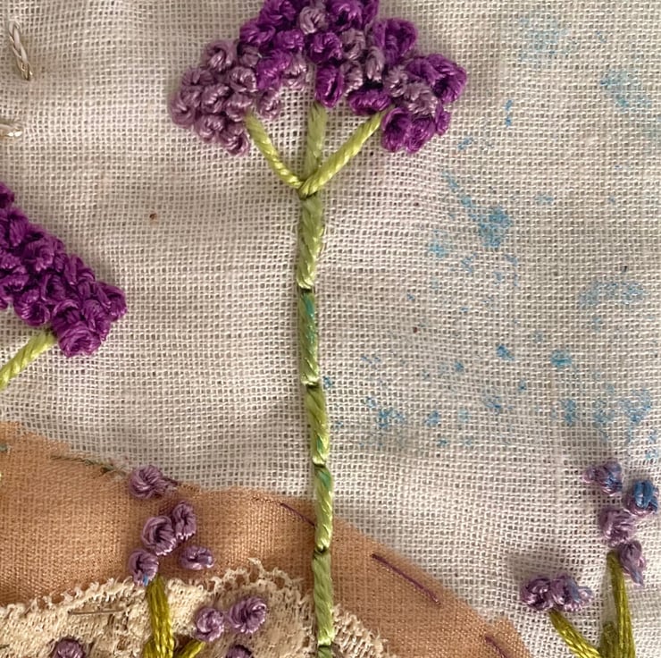 Framed mixed media textile art ,embroidery pict... - Folksy