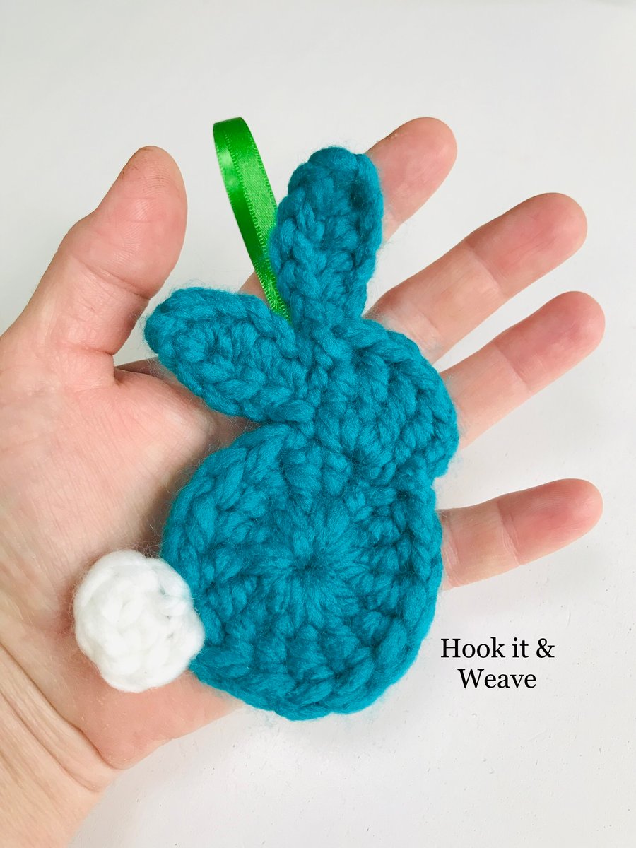 Hanging crochet bunny rabbit - Folksy