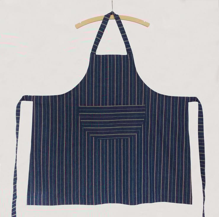 Work Apron in Beautiful Woven Stripe Denim - w... - Folksy