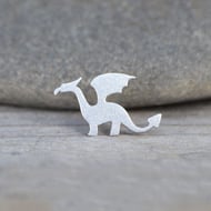 dragon lapel pin, tie tack in sterling silver - Folksy