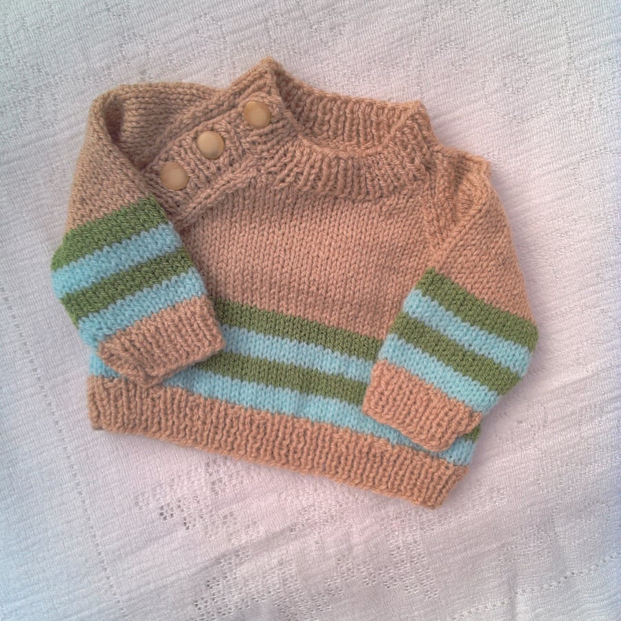 Hand Knitted Jumper for Baby, Baby Shower Gift,... - Folksy