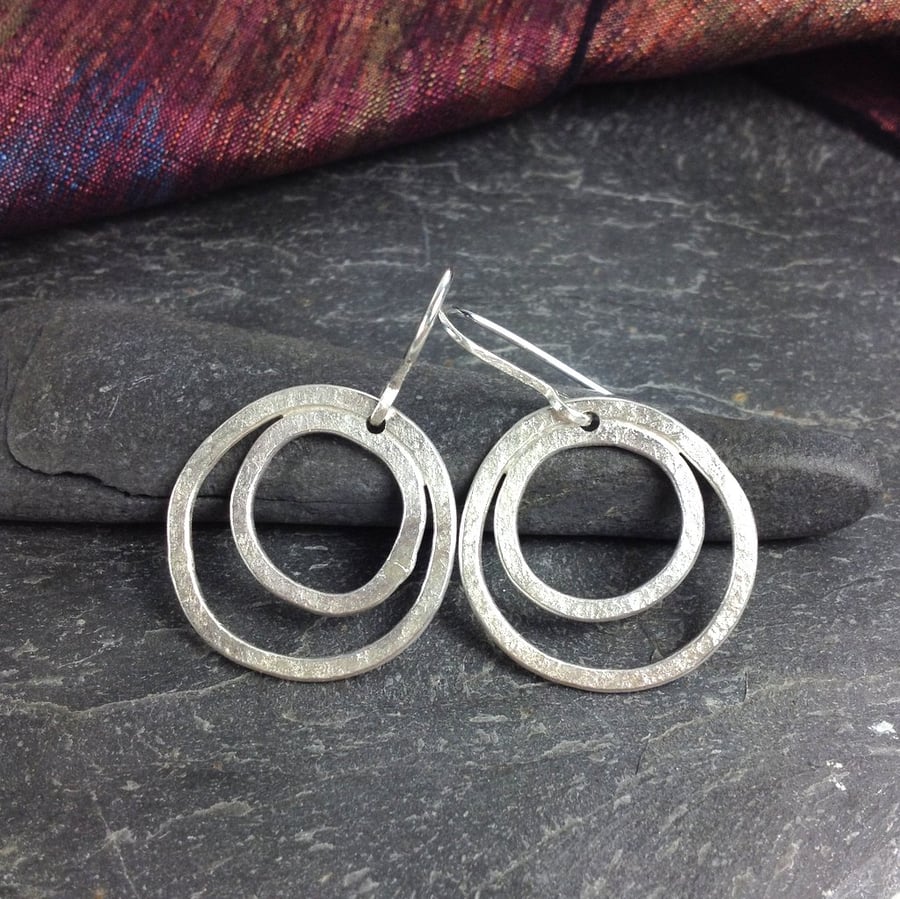 Sterling silver Ripple earrings - Folksy