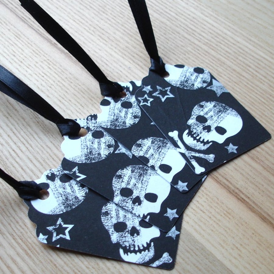 Gothic Skulls Gift Tags (Pack of 4) - Folksy