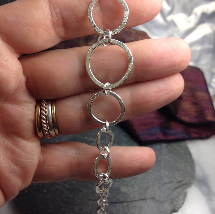 Sterling silver chain link bracelet - Folksy