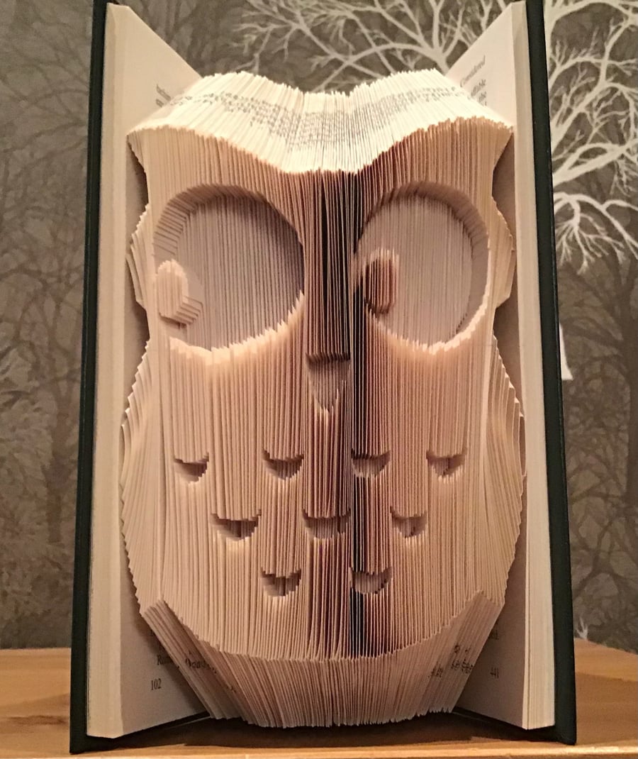 Folded Book Art - Folded Book Sculpture - Owl - Folksy