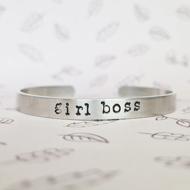 Girl Boss Bracelet, Women Empowerment Cuff, Fem... - Folksy