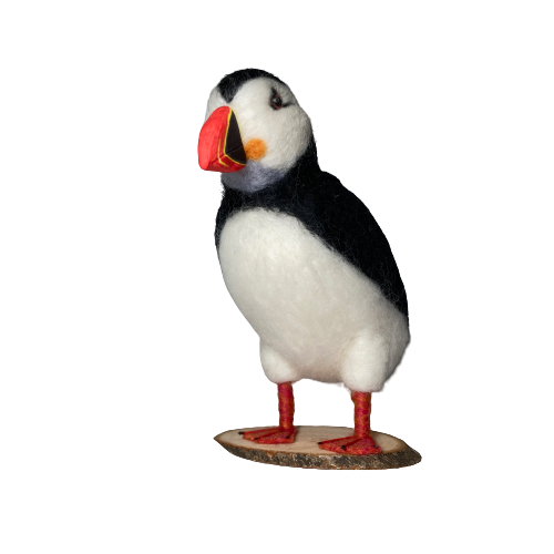 Puffin sculpture, needle felted woollen model - Folksy
