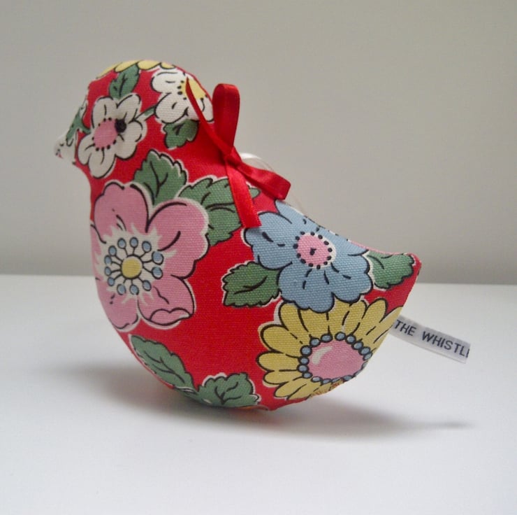 Bright Red Floral Lavender Bird, Scented Bird H... - Folksy