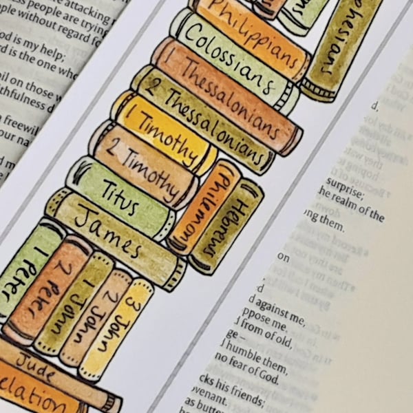 Books of The Bible Coloured Bookmark - Folksy