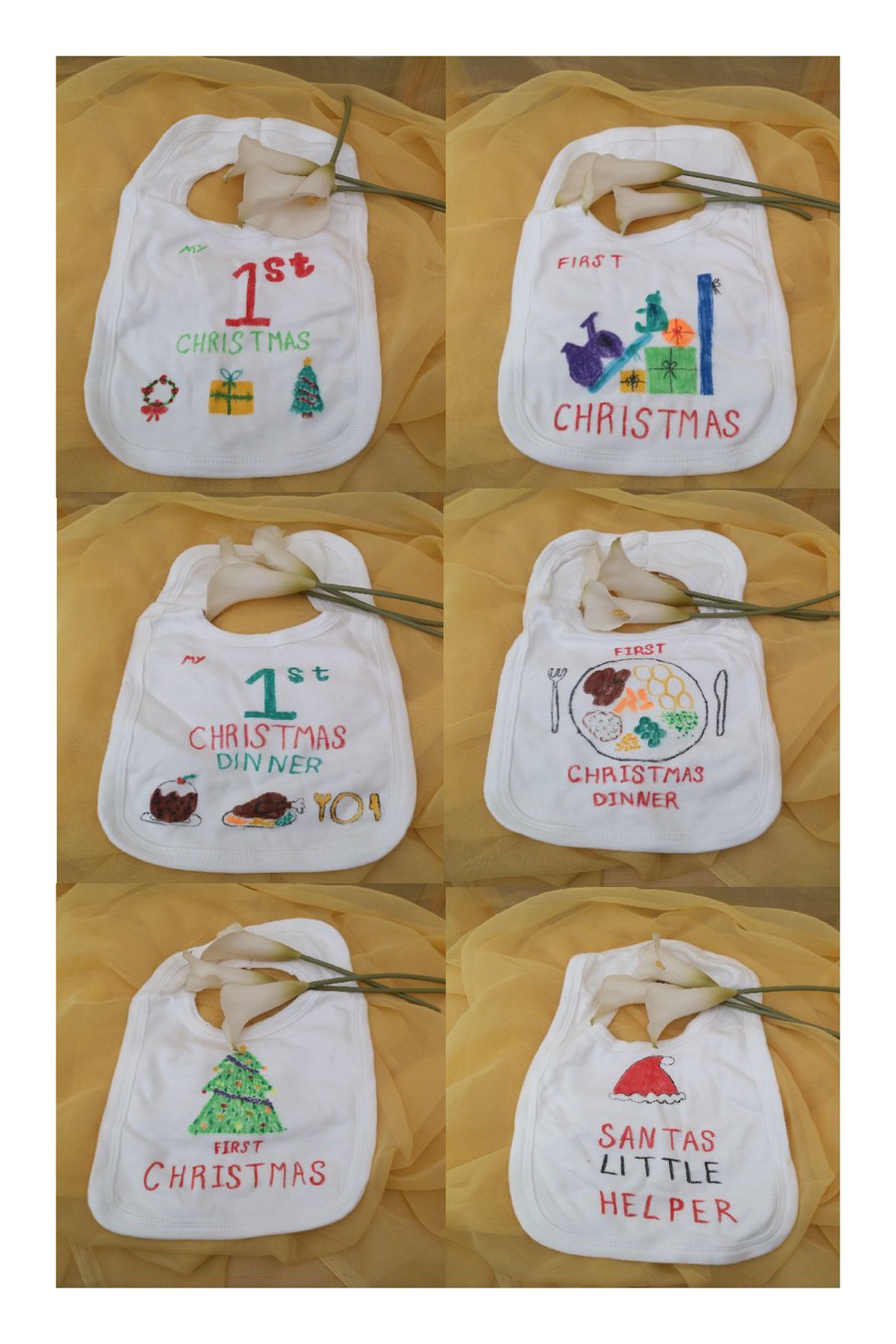 First christmas bibs - Folksy