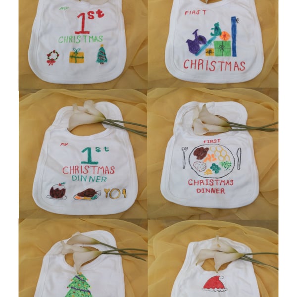 First christmas bibs - Folksy