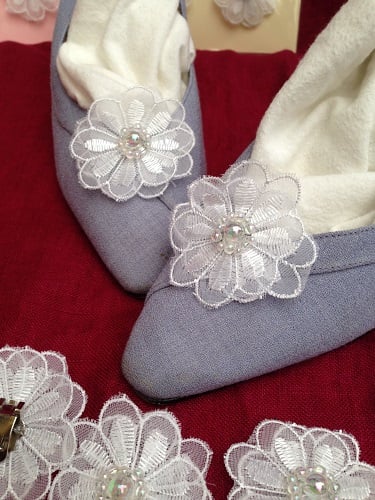 Lace and Beaded Shoe Clips - Folksy