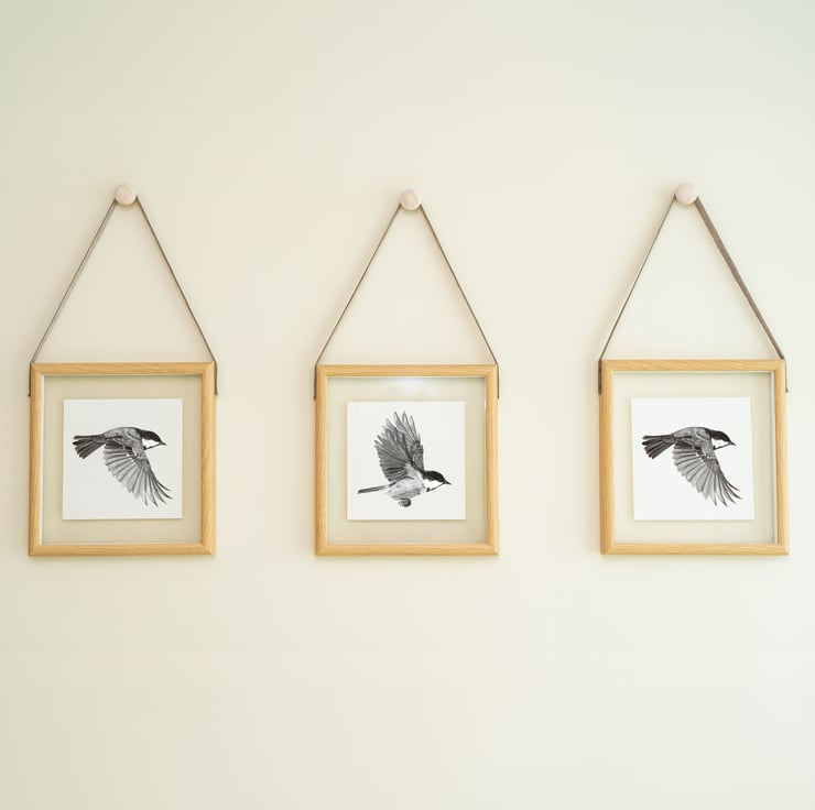 Coal Tit in Flight Pencil Drawing Wings Down - Folksy