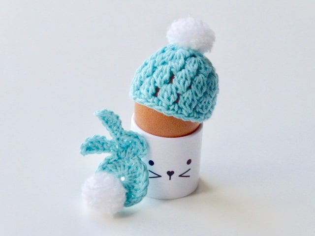 Egg cosy and bunny, turquoise egg cosy, crochet... - Folksy