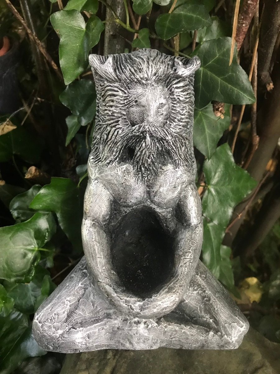 Large male deity statue for pagan altar, silver... - Folksy
