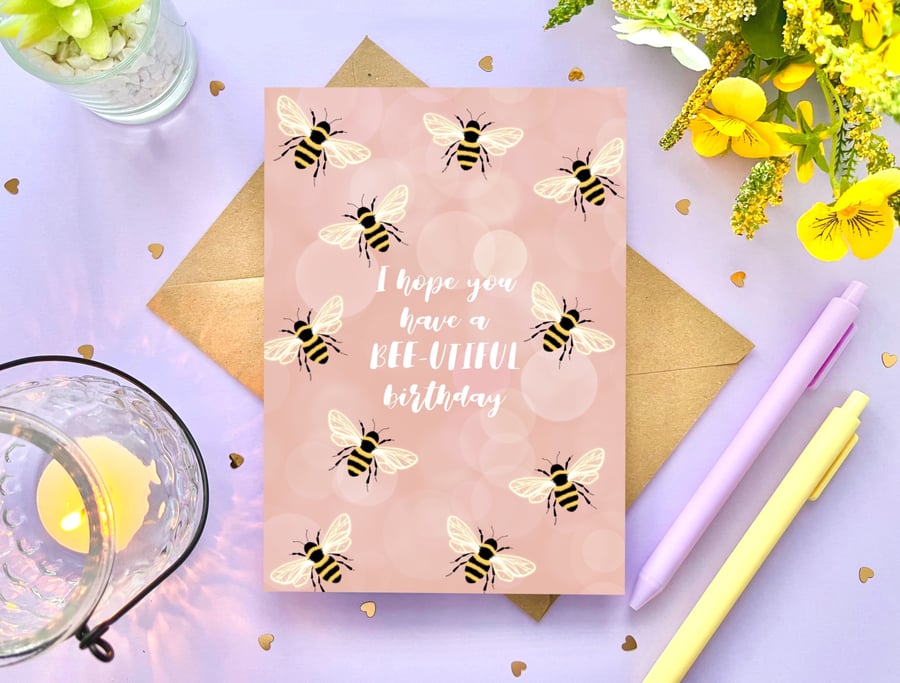 Bumblebee Pun Birthday Card Folksy