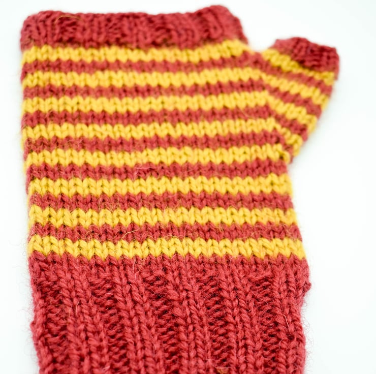 Hand Knitted fingerless mittens - Small - Yello... - Folksy