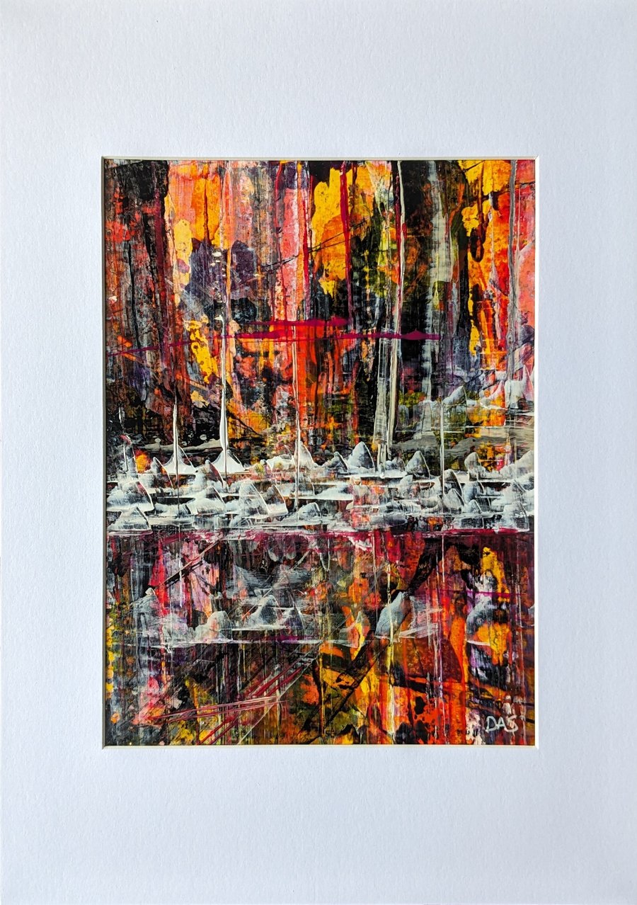 Abstract Acrylic Painting on Paper - Folksy