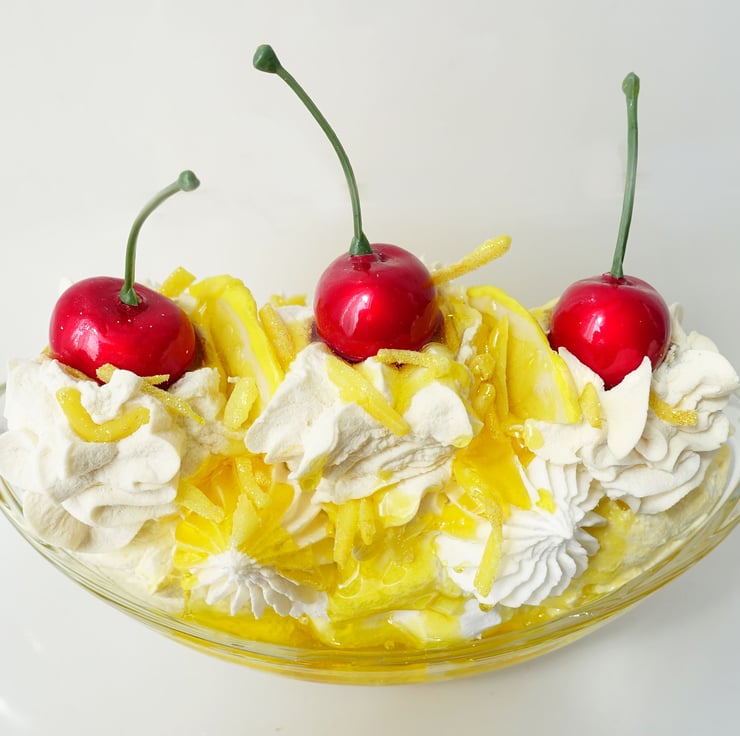 Fake Food Lemon Sherbet Ice Cream Sundae - Kitc... - Folksy