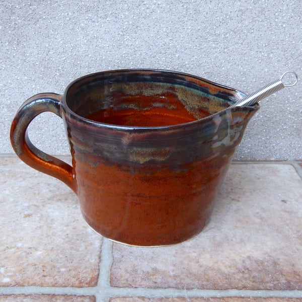 Batter mixing or pouring bowl jug hand thrown s... - Folksy