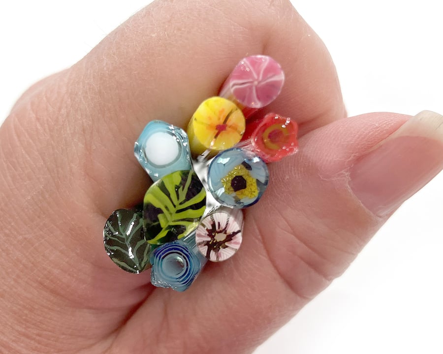 Mix pack flower and leaves murrini CANE made wi... - Folksy