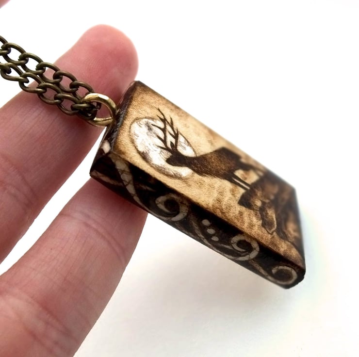 Monarch of the Moors Sycamore Pyrography Stag P... - Folksy