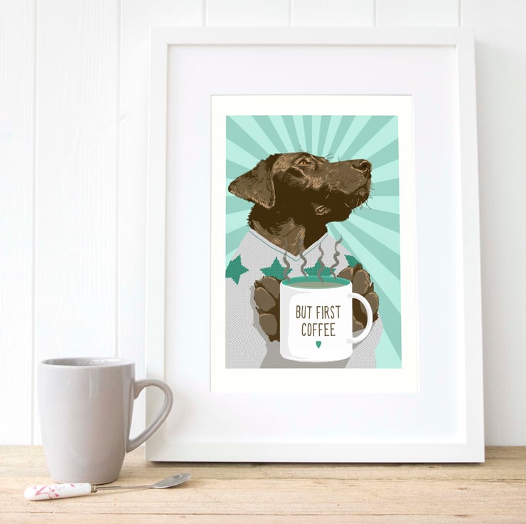 Chocolate Labrador wall art, Chocolate Lab pet ... - Folksy