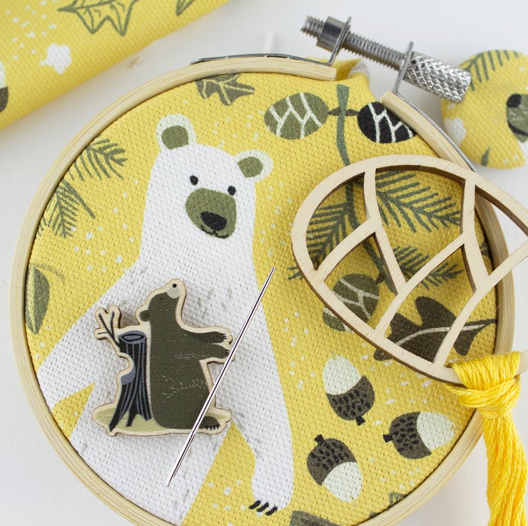 Woodland Bear Embroidery Hoop Art - Folksy
