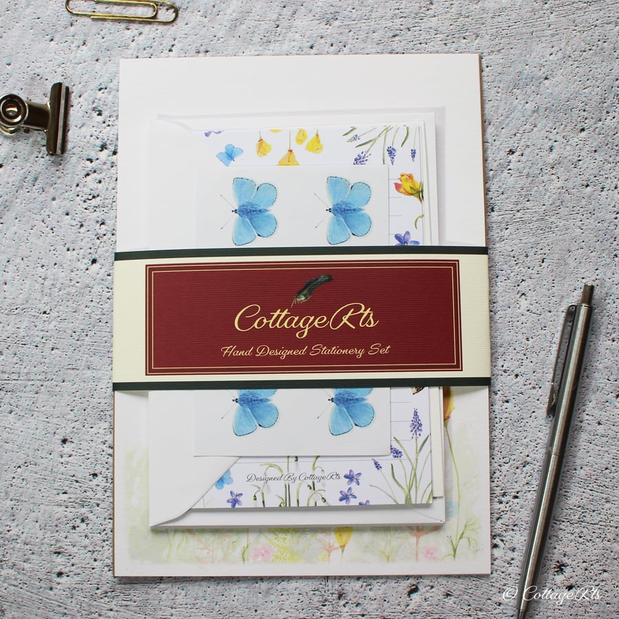 Wildflower and Butterfly Stationery Set - Lette... - Folksy