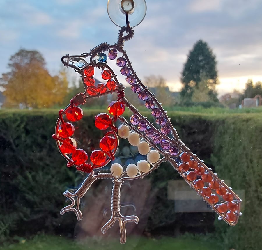 Robin Sun Catcher Hanging Decoration Made With ... - Folksy