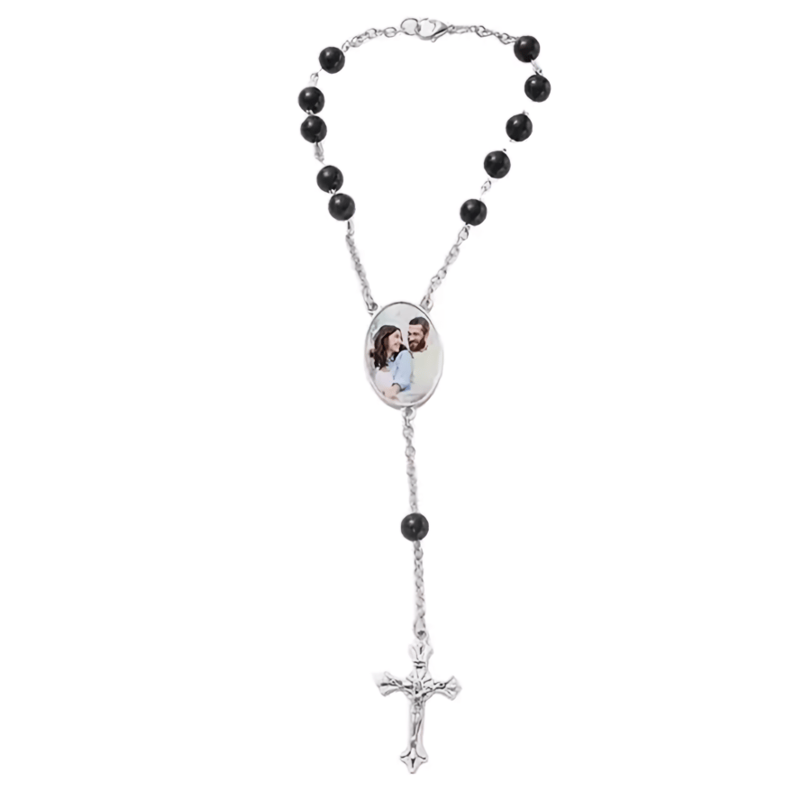 PERSONALISED mini ROSARY BEADS with photo, holy... - Folksy