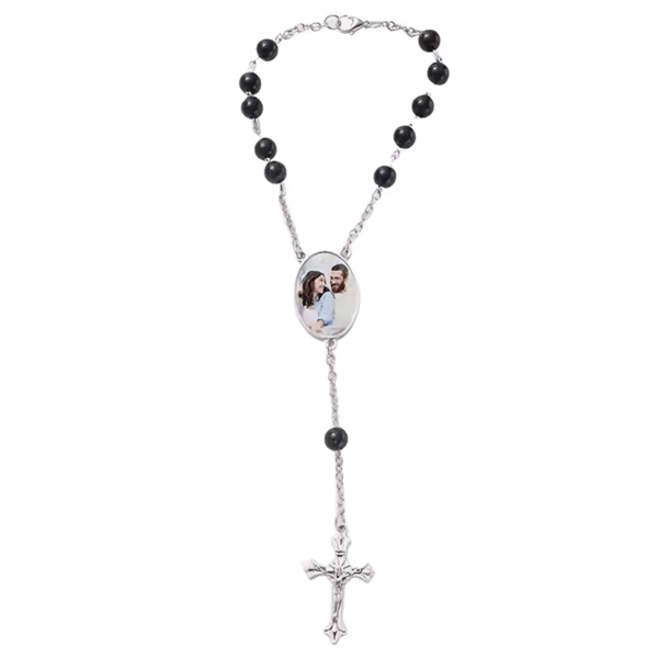 PERSONALISED mini ROSARY BEADS with photo, holy... - Folksy