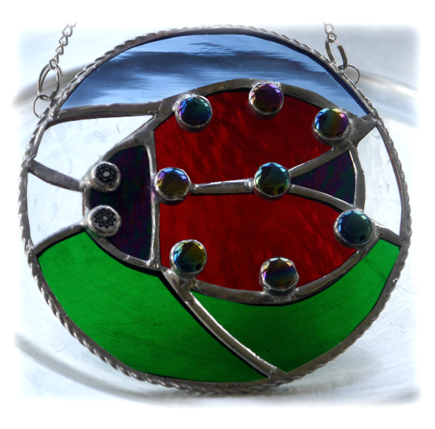 Ladybird Suncatcher Stained Glass Handmade Lady... - Folksy