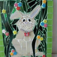 Mosaic Rabbit in the Grass - Folksy