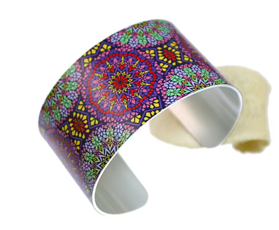 Cuff bracelet, geometric women's jewellery, mul... - Folksy